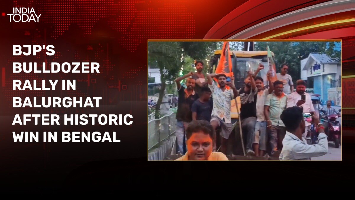 Video: BJP's Sukanta Majumdar takes out bulldozer rally after historic ...