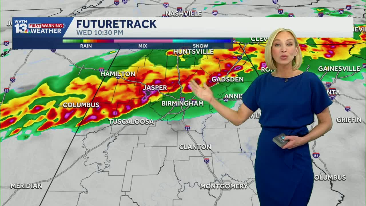 Alabama's weather forecast: Heavy rain along will a severe risk midweek