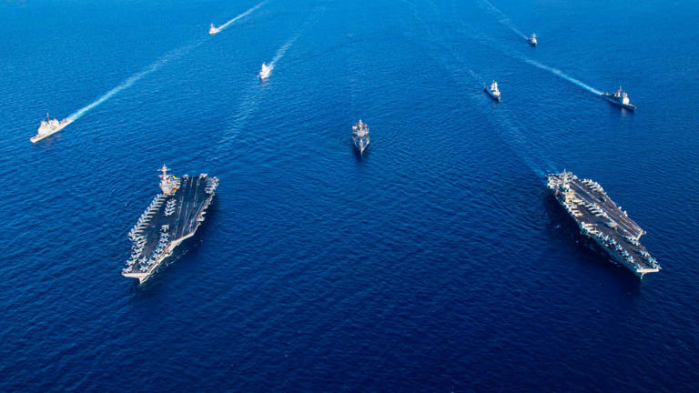 Three US carrier strike groups now operating in the Middle East — first ...