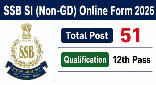 2026 SSB SI non-GD recruitment notification released