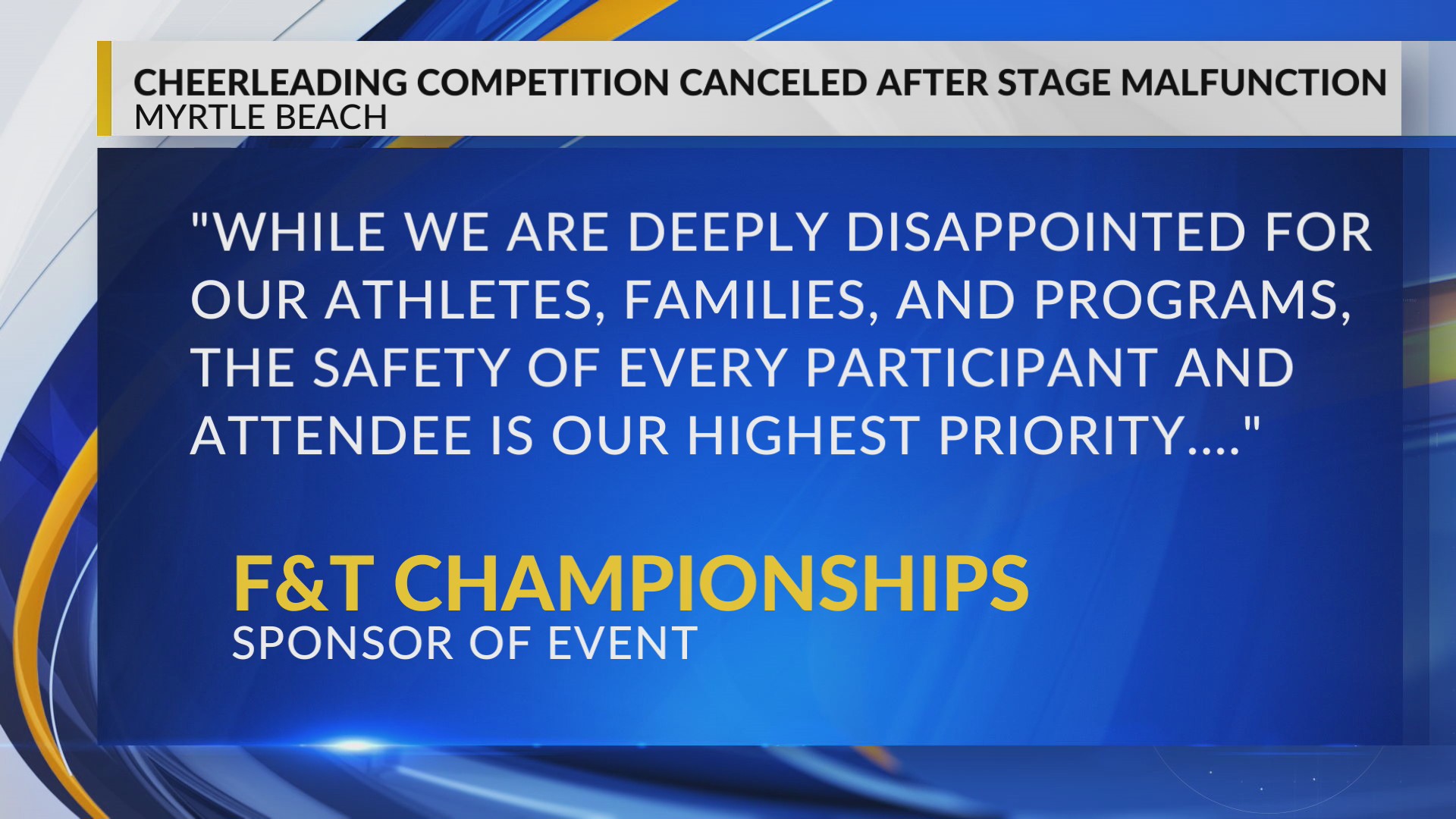 One hurt, cheerleading competition cancelled at The Hangout after stage ...