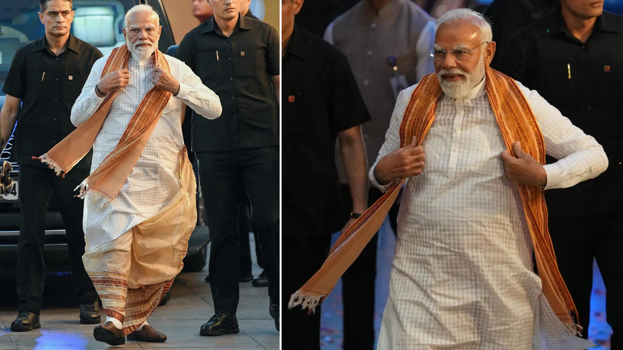 PM Modi dons traditional Bengali panjabi and dhuti as BJP marks ...