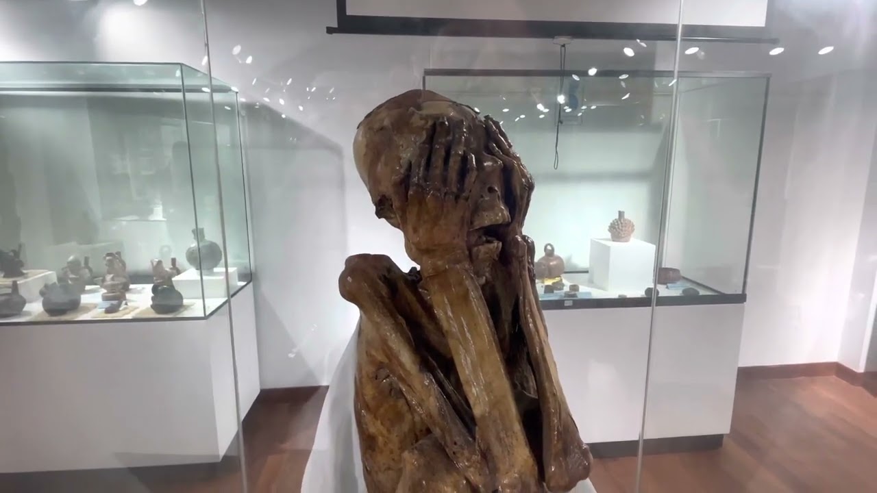 Ancient elongated headed mummy in Peru