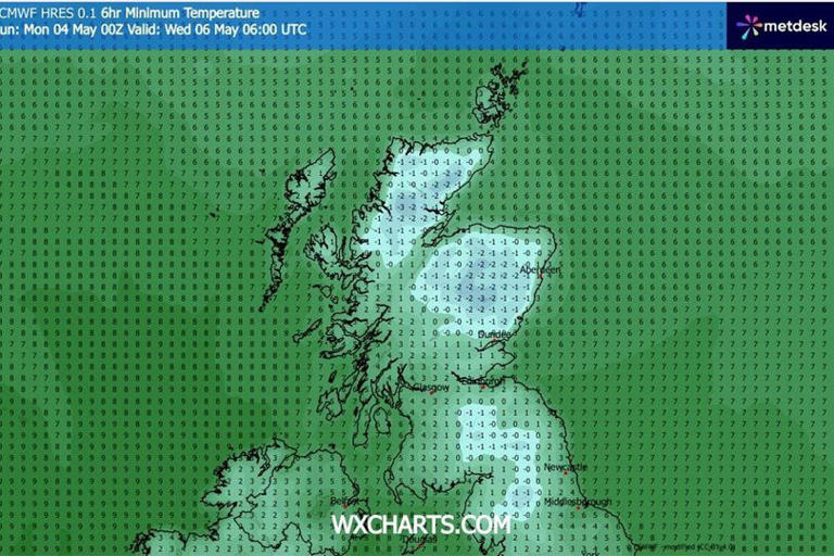 UK weather maps show cold snap to hit Britain in May 2025 as ...