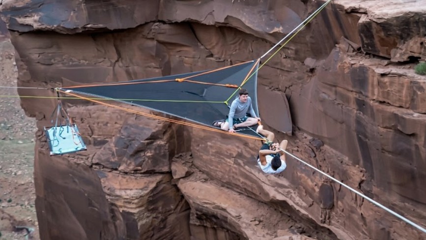 He tried to sleep above a 500-foot cliff - then the storm hit hard