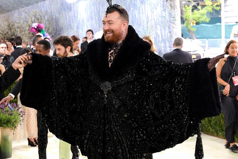 Sam Smith wears 52-pound gown to Met Gala as they struggle to walk red ...