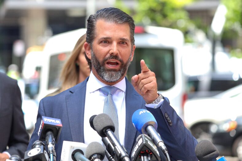 Donald Trump Jr.’s three-word reaction to wedding date rumors