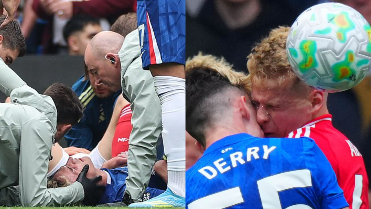 Jesse Derry rushed to hospital after scary head clash with Zach Abbott ...