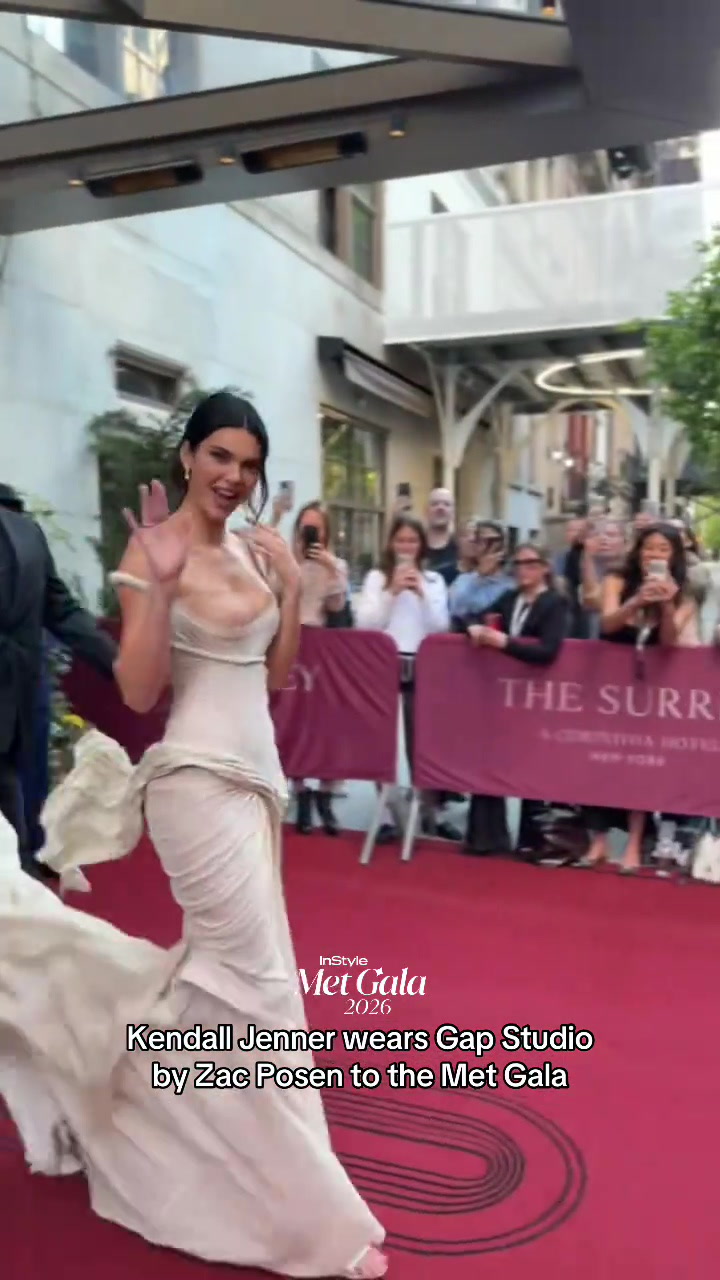 Kendall Jenner makes her way to the 2026 Met Gala