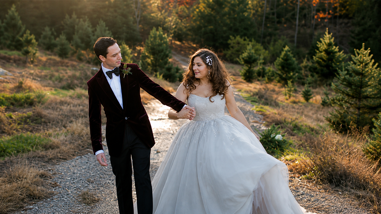 Winter celebration ideas from a New York tree farm wedding