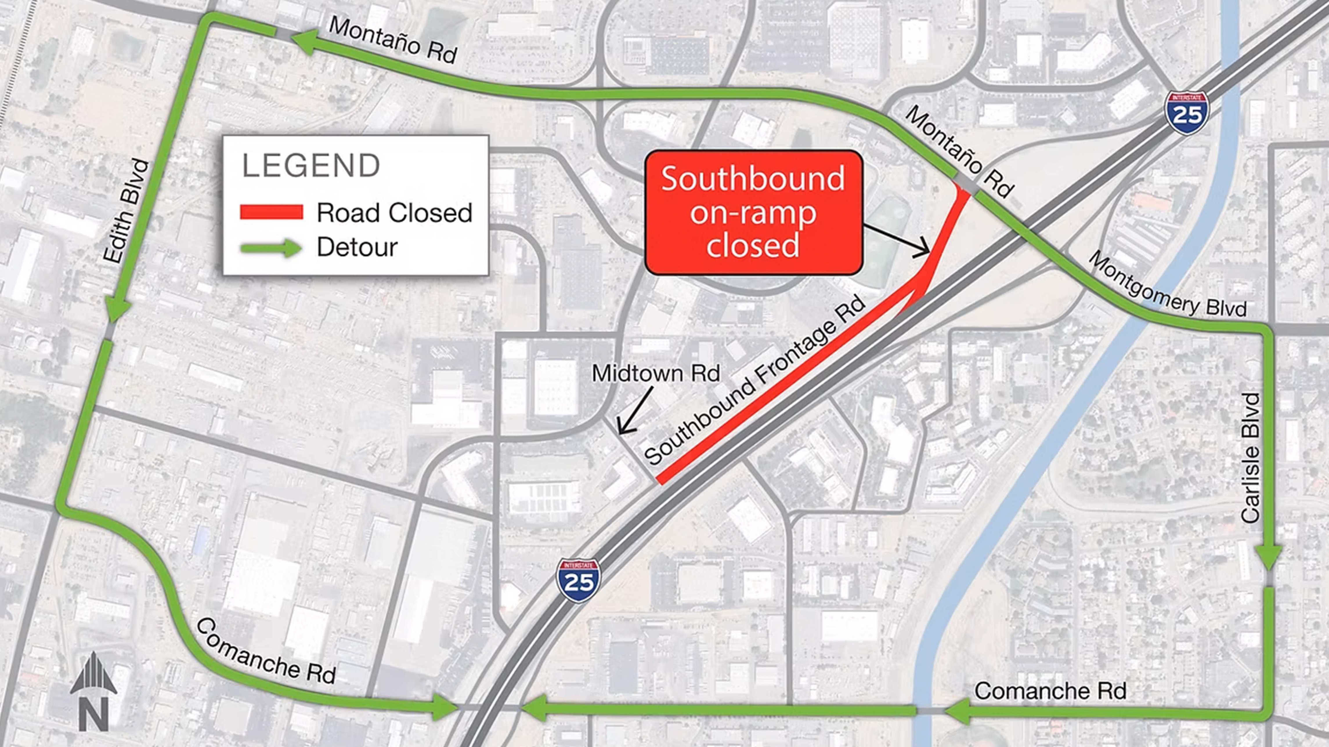 Construction to impact Frontage Road and Montgomery on-ramp