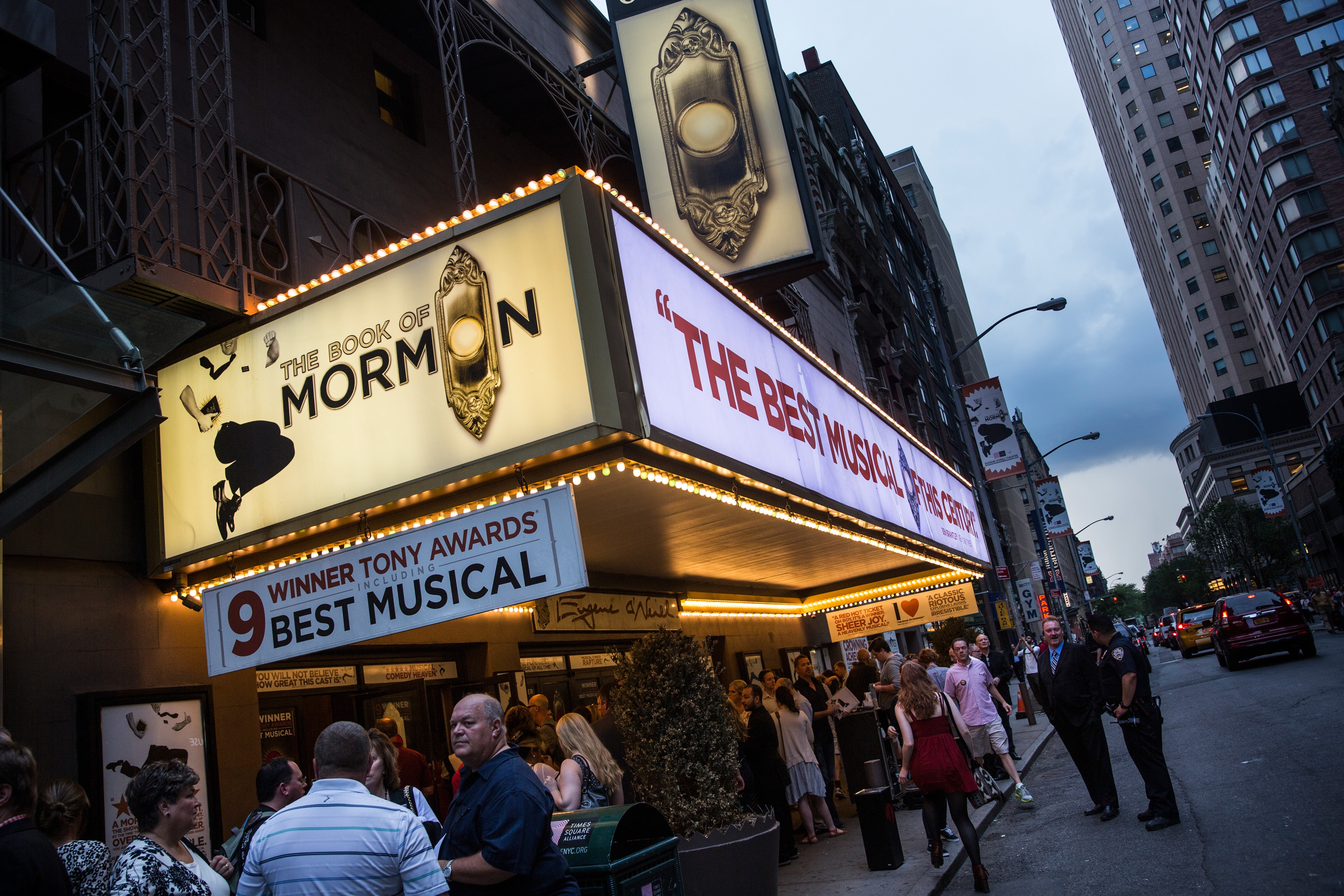 Broadway's 'Book of Mormon' theater catches fire