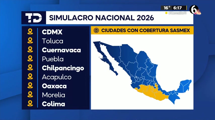 Esta es la fecha y hora del primer simulacro nacional 2026