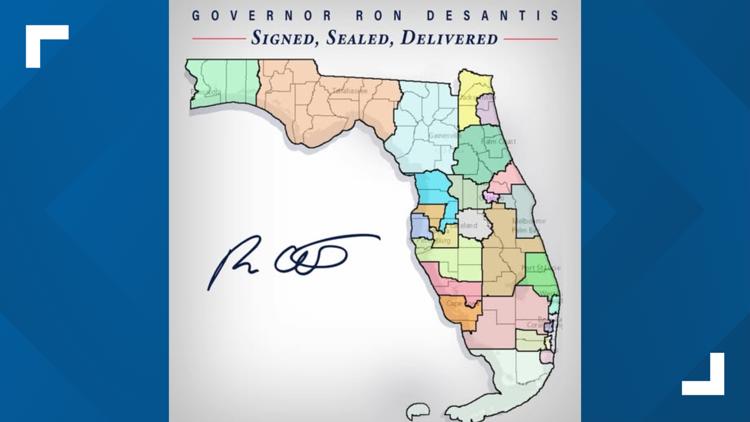 Florida Governor Ron DeSantis signs redrawn congressional map into law