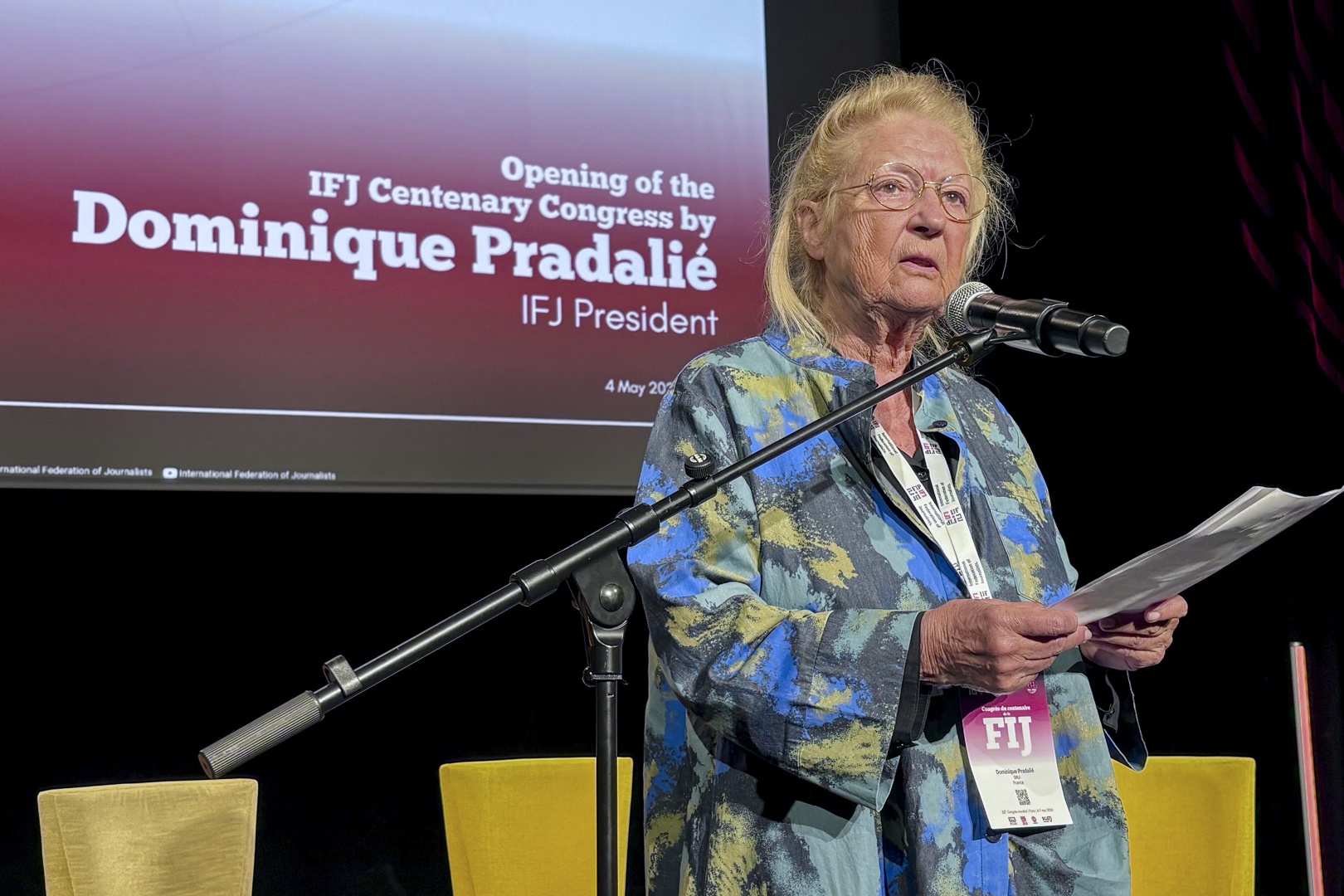 Presidenta saliente del FIP denuncia el "genocidio" en Gaza y el ...
