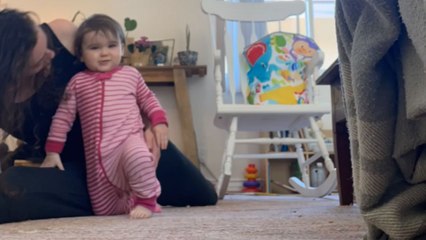 Little girl brings delight to mom's exercise routine with her charming ...