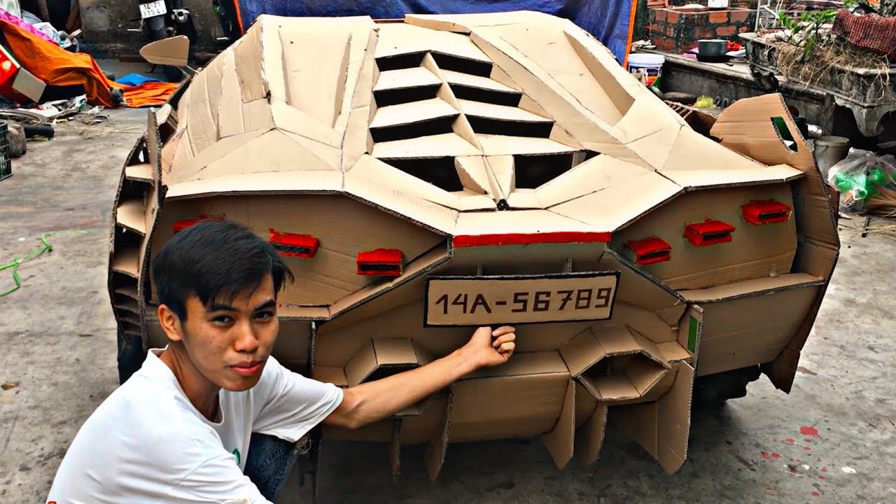 I built a Lamborghini Sian from cardboard!
