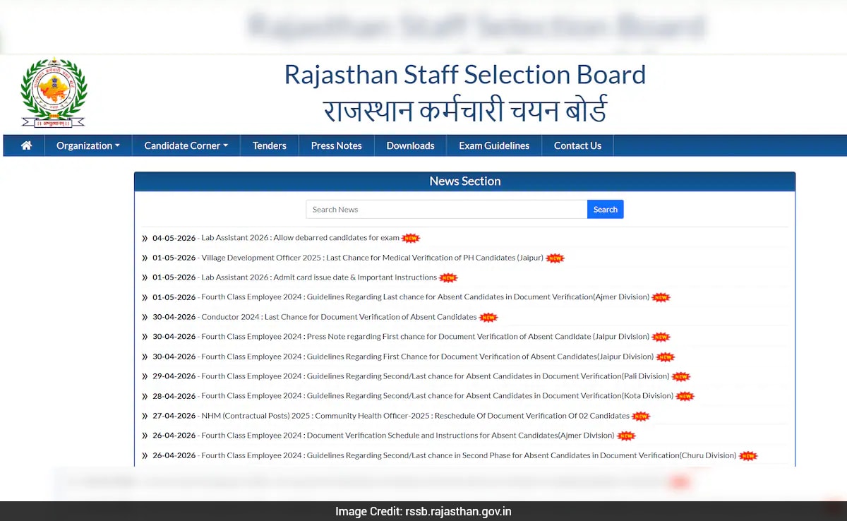 RSSB lab assistant admit card 2026 out: Download link, exam schedule ...
