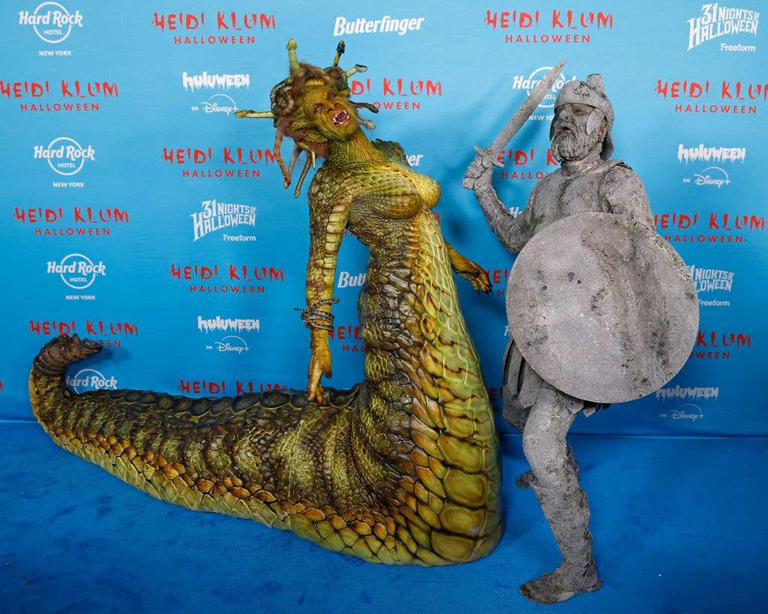 Heidi Klum is unrecognizable in bizarre living statue outfit on Met ...
