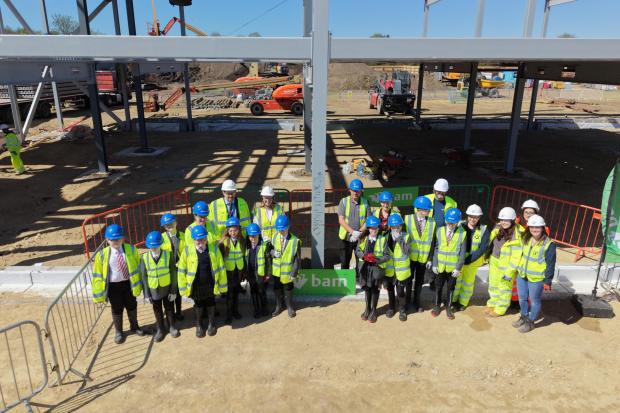Students leave their signatures on steelwork as Durham school rebuild ...