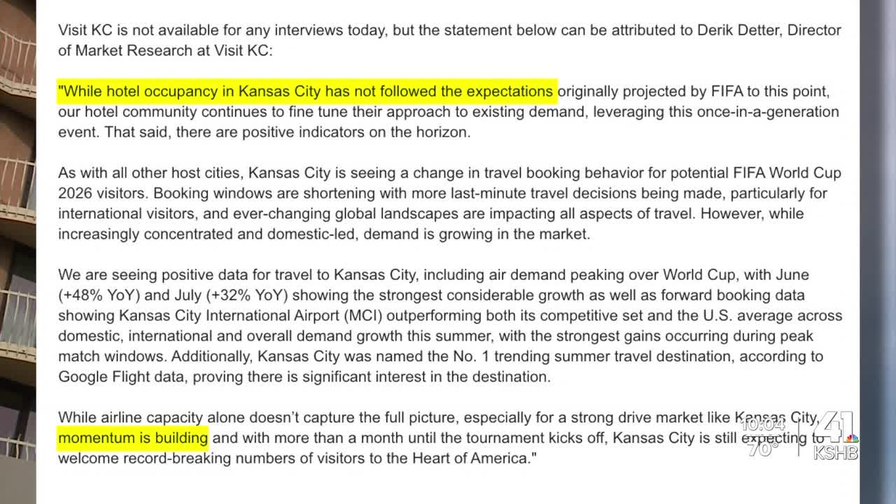 Kansas City hotels say FIFA World Cup 2026 bookings falling short of ...
