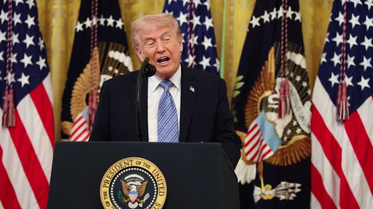Let's say 8 or 9 years from now: Trump jokes about leaving presidency