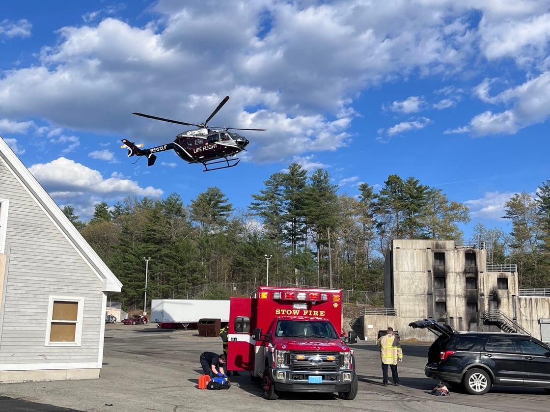 Bicyclist flown to hospital after serious crash in Stow