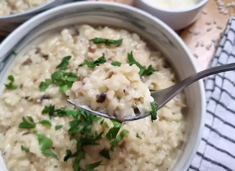 Risotto de setas en Thermomix, receta rápida