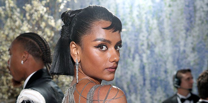Simone Ashley wears draped chain-link Stella McCartney gown to her ...