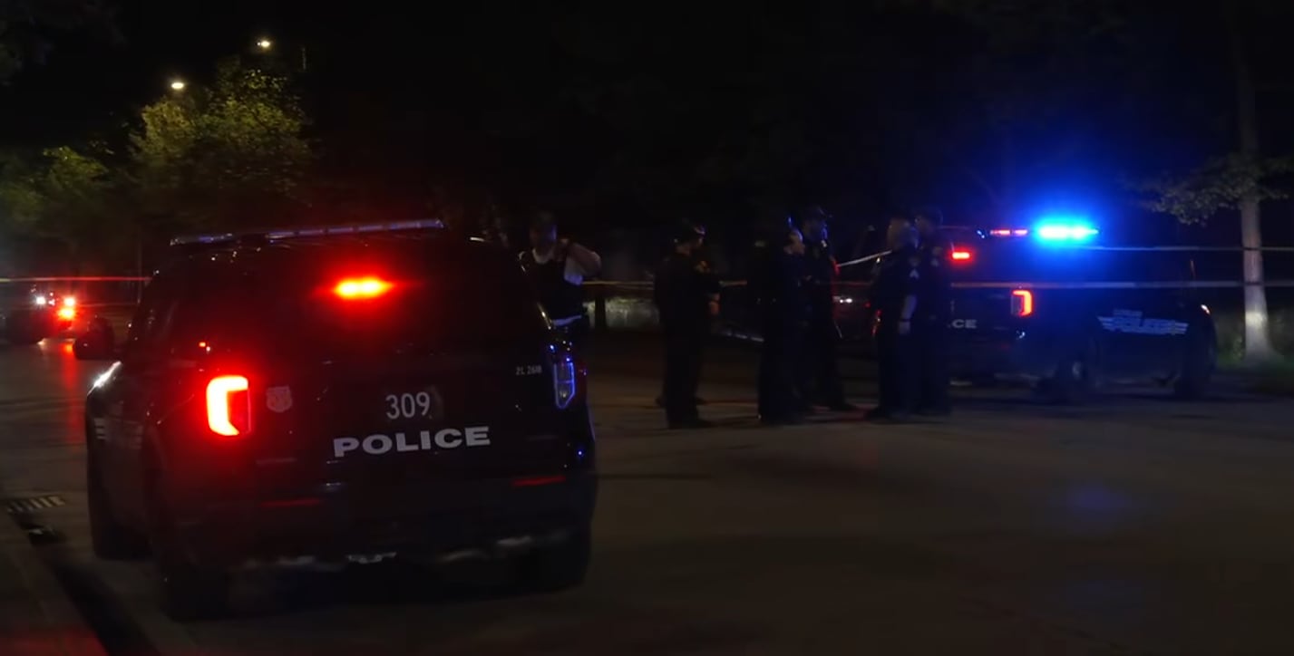 Man crashes into tree after being shot, woman and 2 children ...