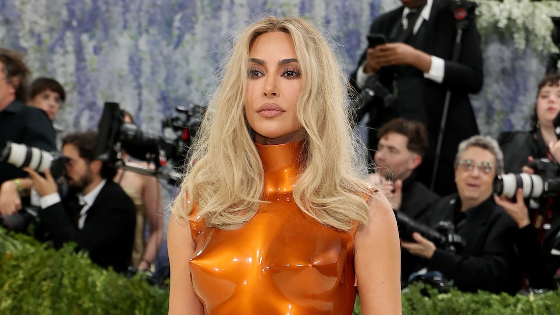 Kim Kardashian nails the 2026 Met Gala theme in copper liquid metal dress