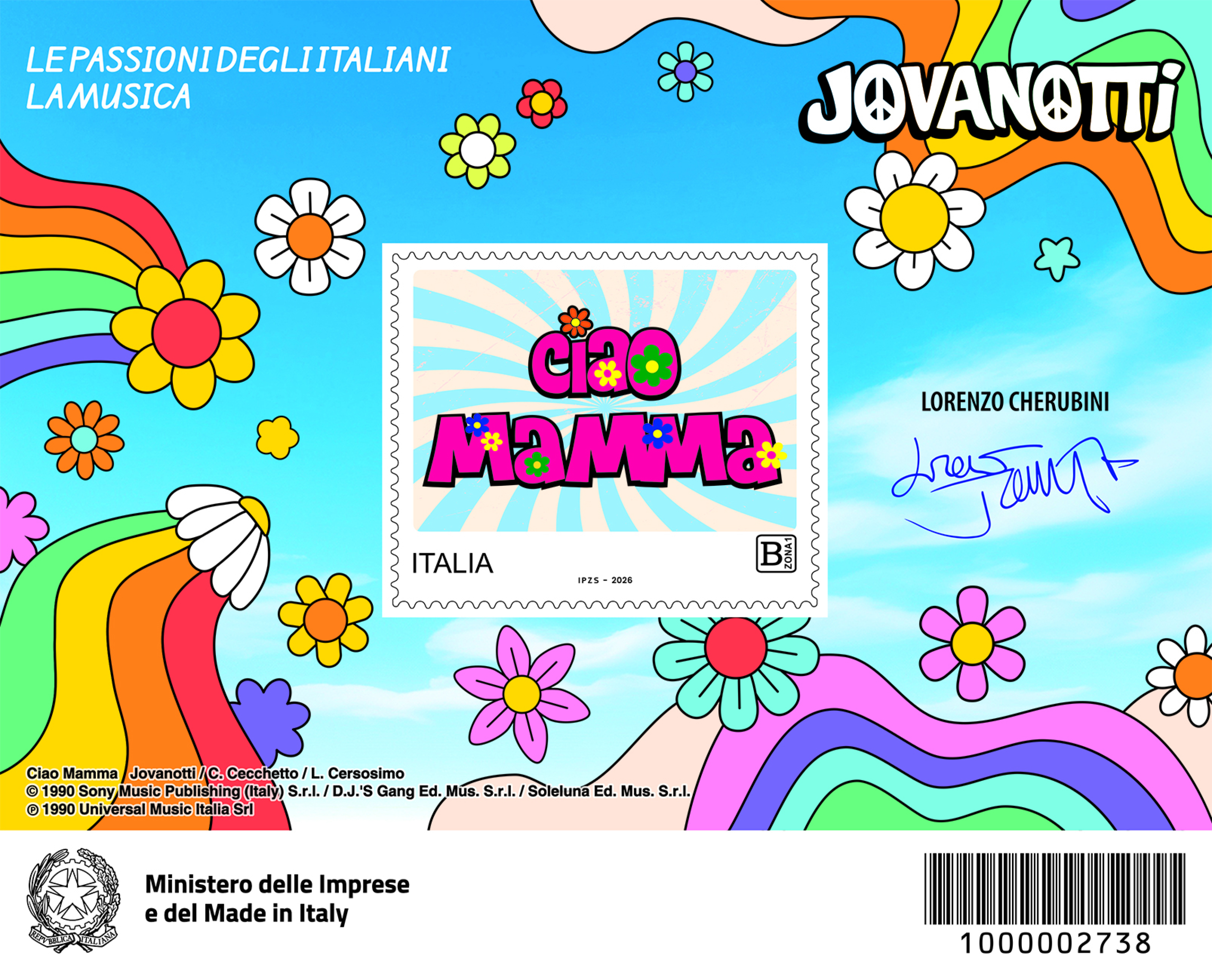 Festa della mamma, una canzone di Jovanotti diventa francobollo