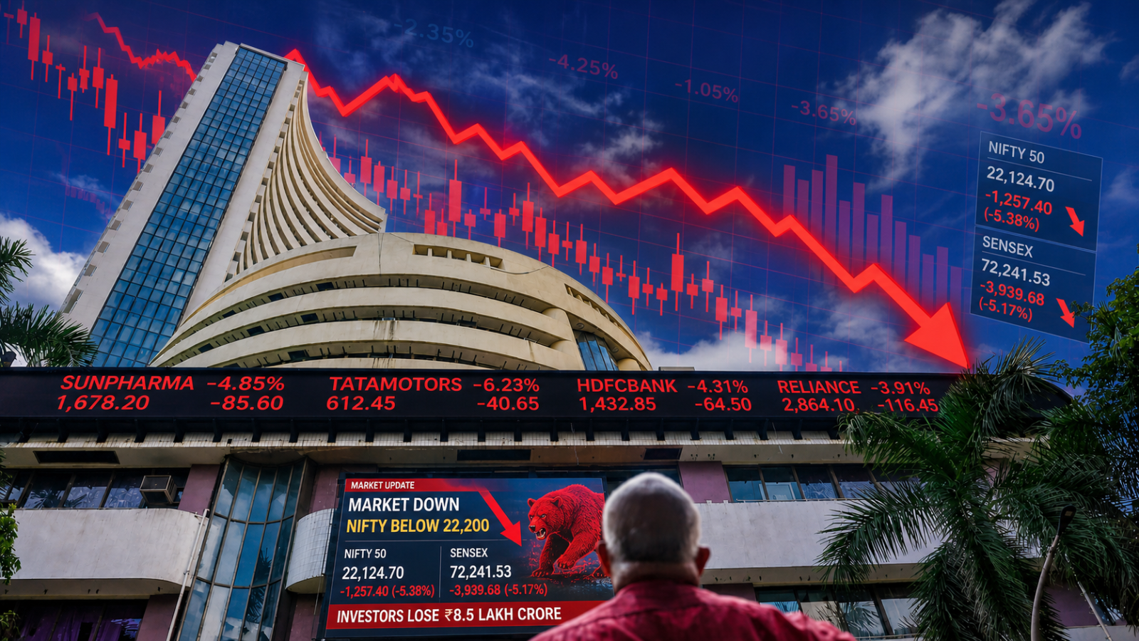 सेंसेक्स में 252 अंकों की गिरावट, निफ्टी 24,050 के नीचे हुआ बंद ...
