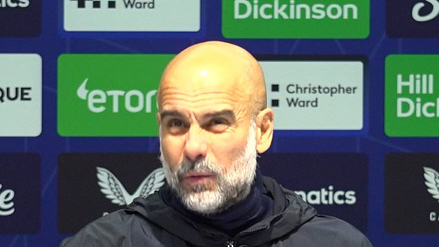 Guardiola especially animated after Man City drop points to Everton in ...