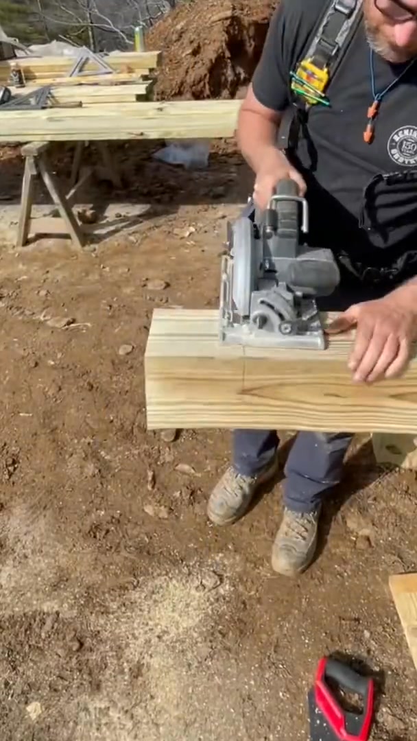 Notching a porch post