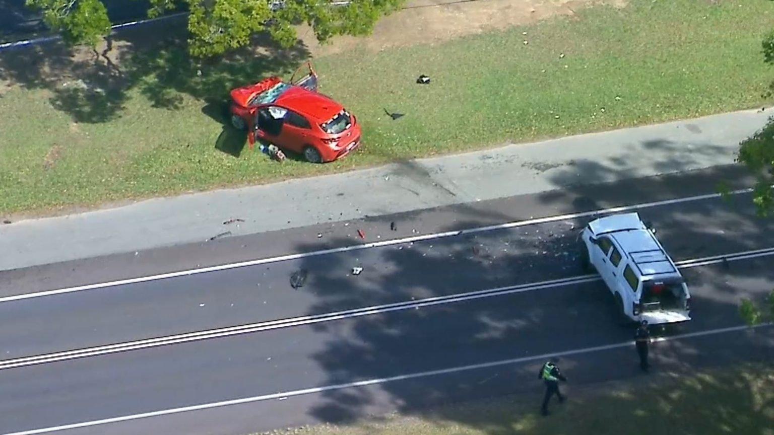 Woman dead, man in custody after stolen car crashes north of Brisbane
