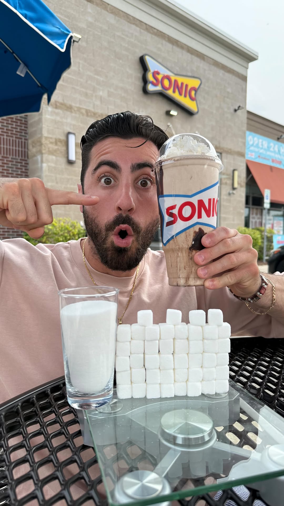 So much sugar in a Sonic chocolate milkshake😳