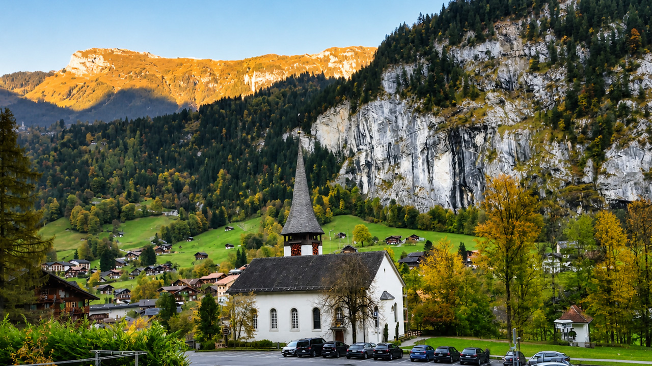 Exploring Lauterbrunnen between cliffs, chalets and mountains