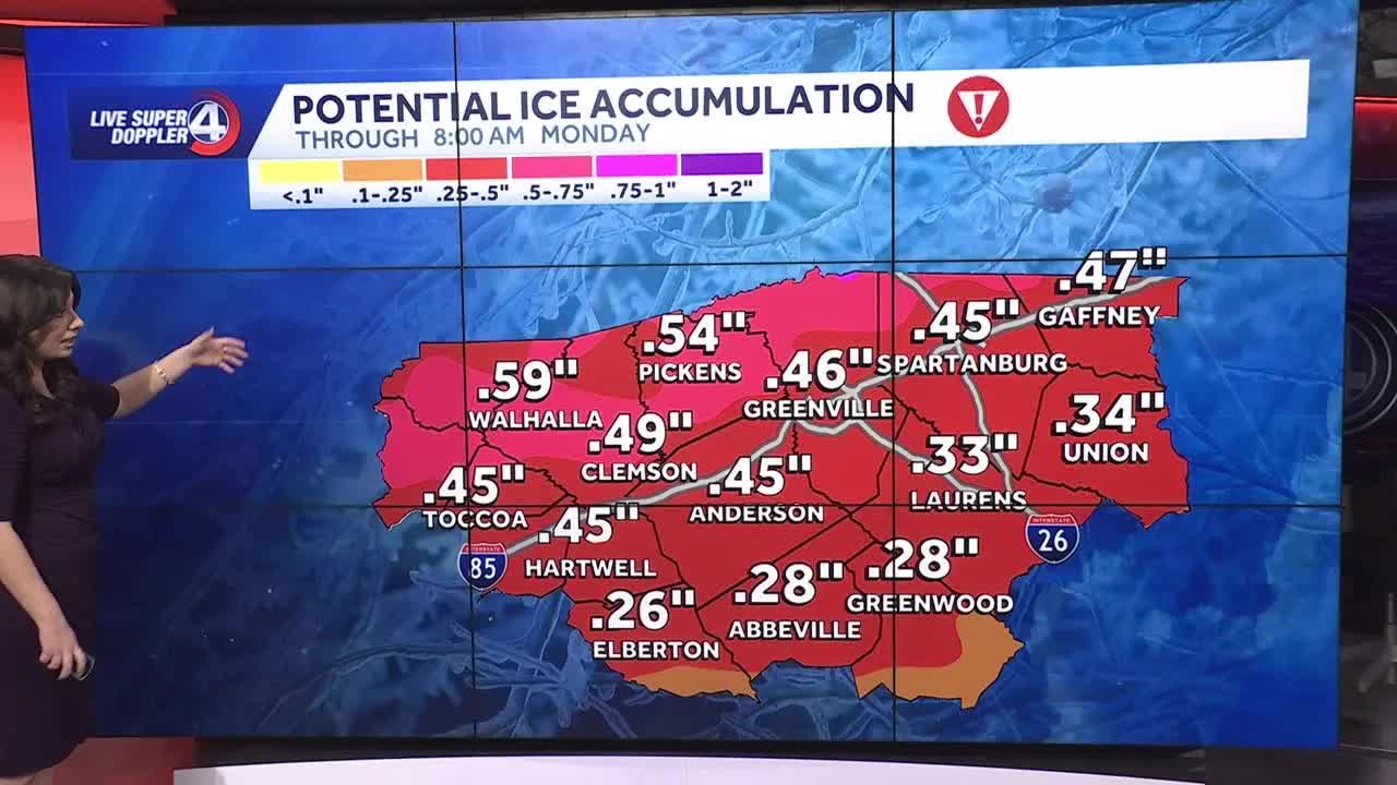 Ice storm warning for South Carolina Upstate this weekend