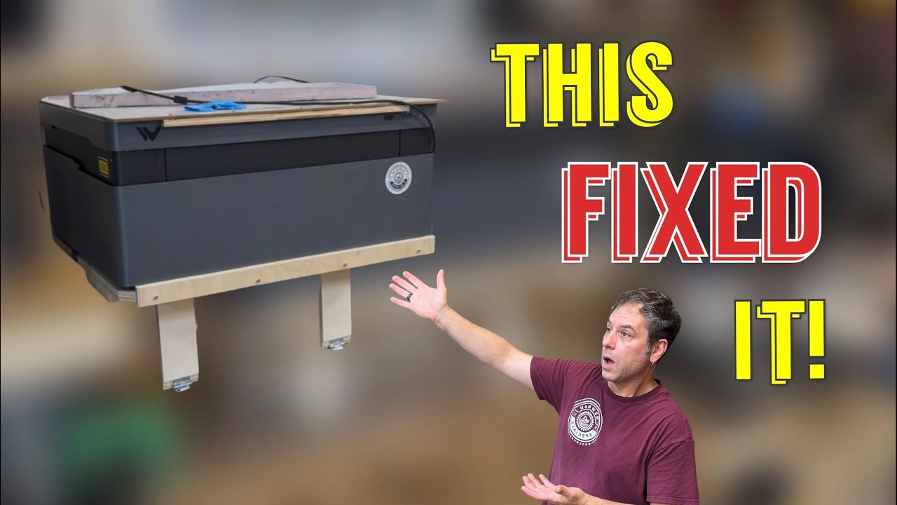 This folding laser stand fixed my workspace issue!