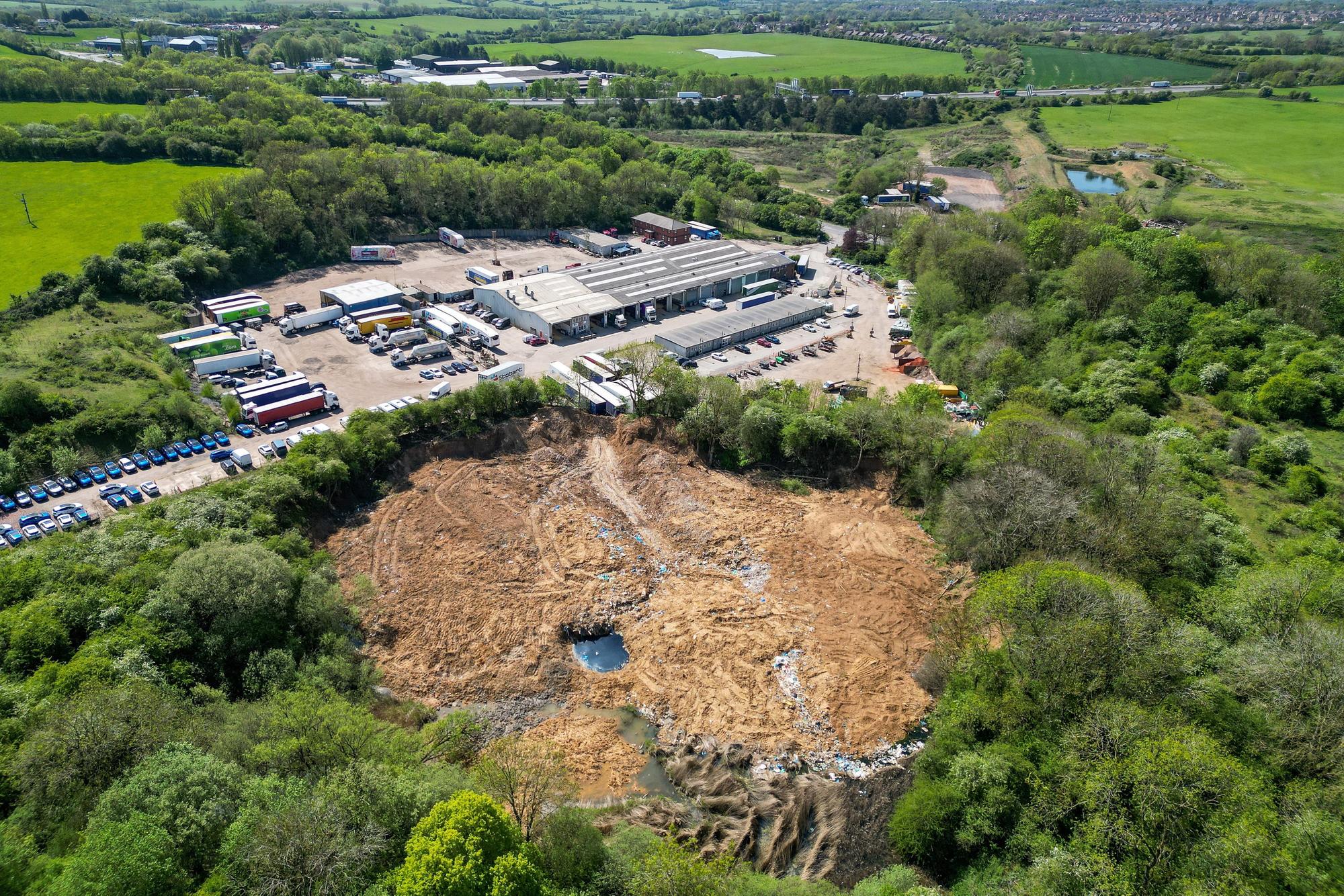 Aerial images show true scale of horror at protected site near Rugby ...
