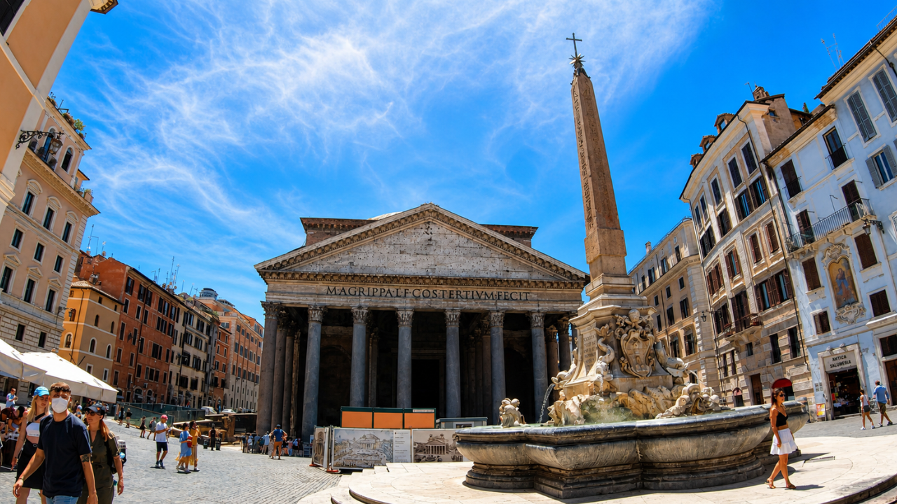 Rome walk from Piazza Navona to the Pantheon (4K)