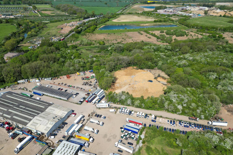 Aerial images show true scale of horror at protected site near Rugby ...