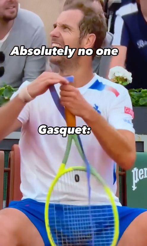Richard Gasquet Small Habit on His Racket