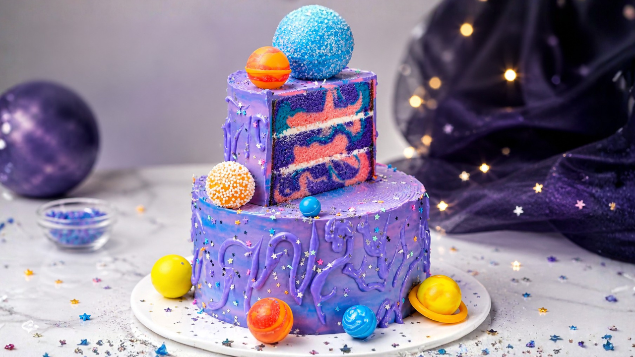 How to make galaxy themed layer cake at home