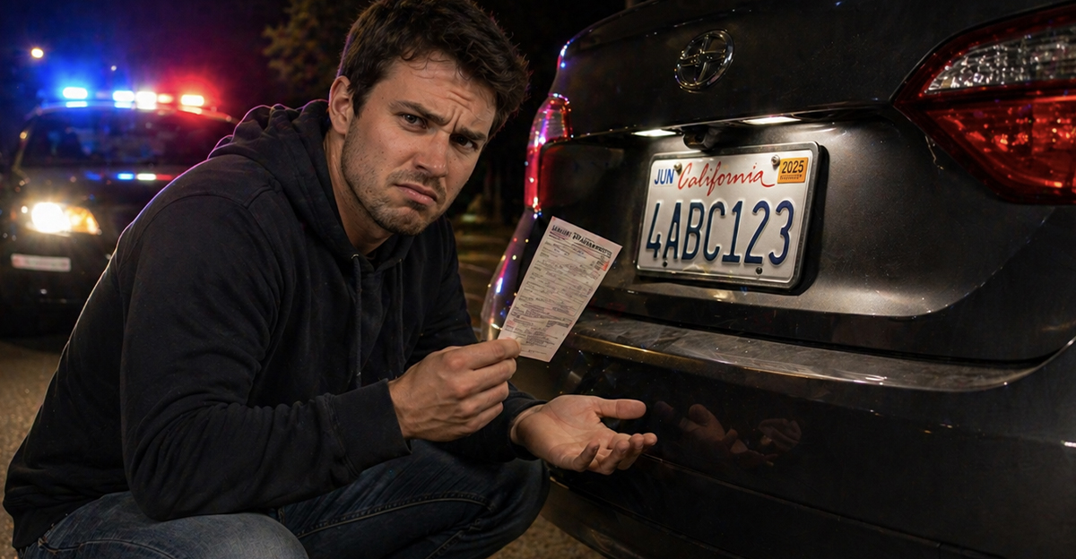 I was pulled over and the officer said my license plate light was too ...