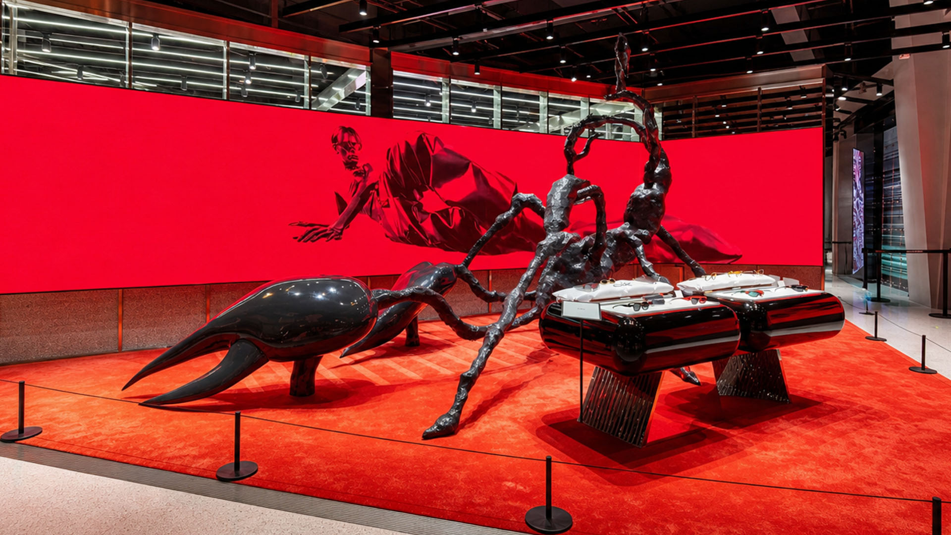 This Interior Combines Sculptural Forms With Product Display Areas Clearly