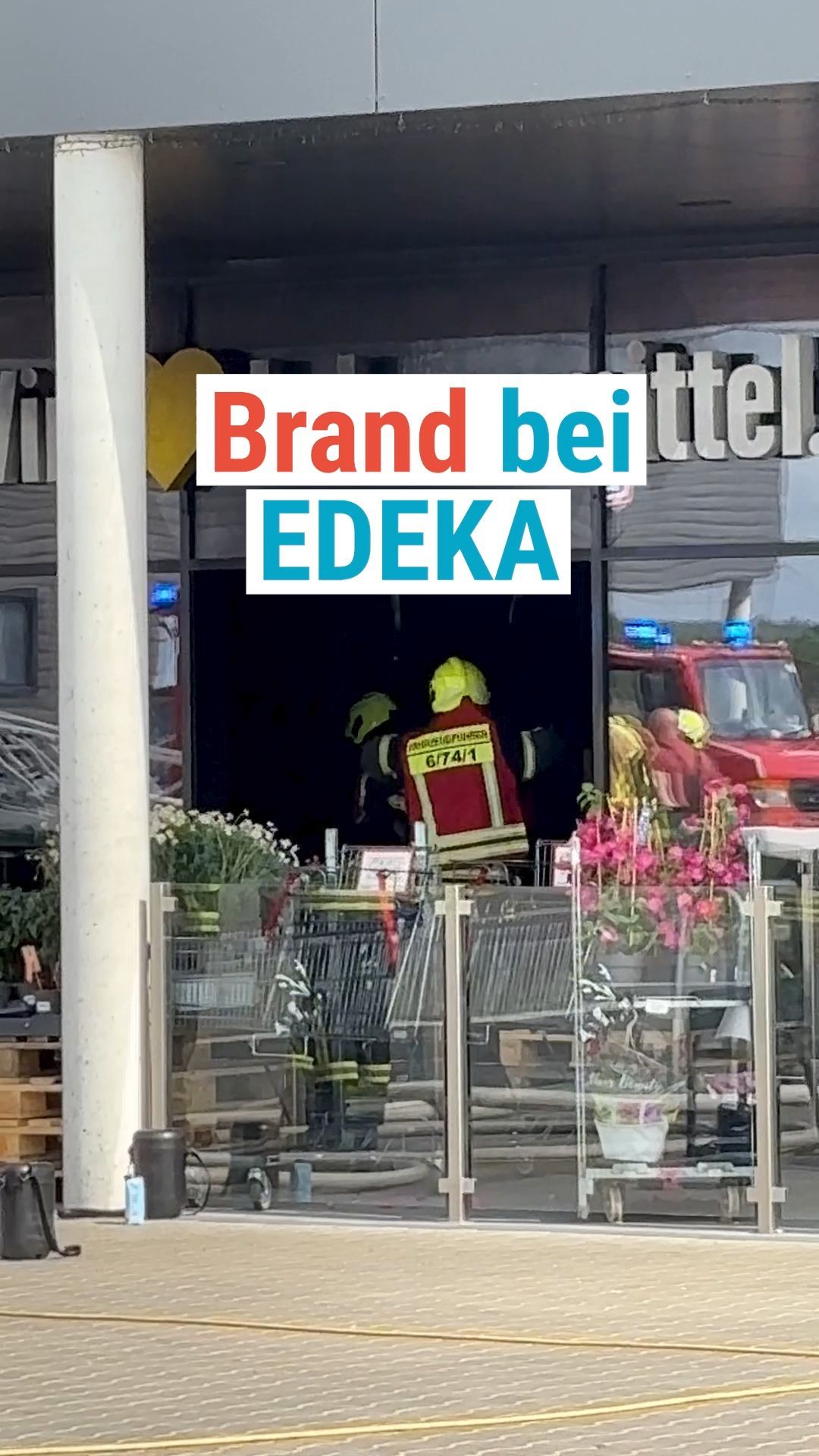 Feuer im Supermarkt