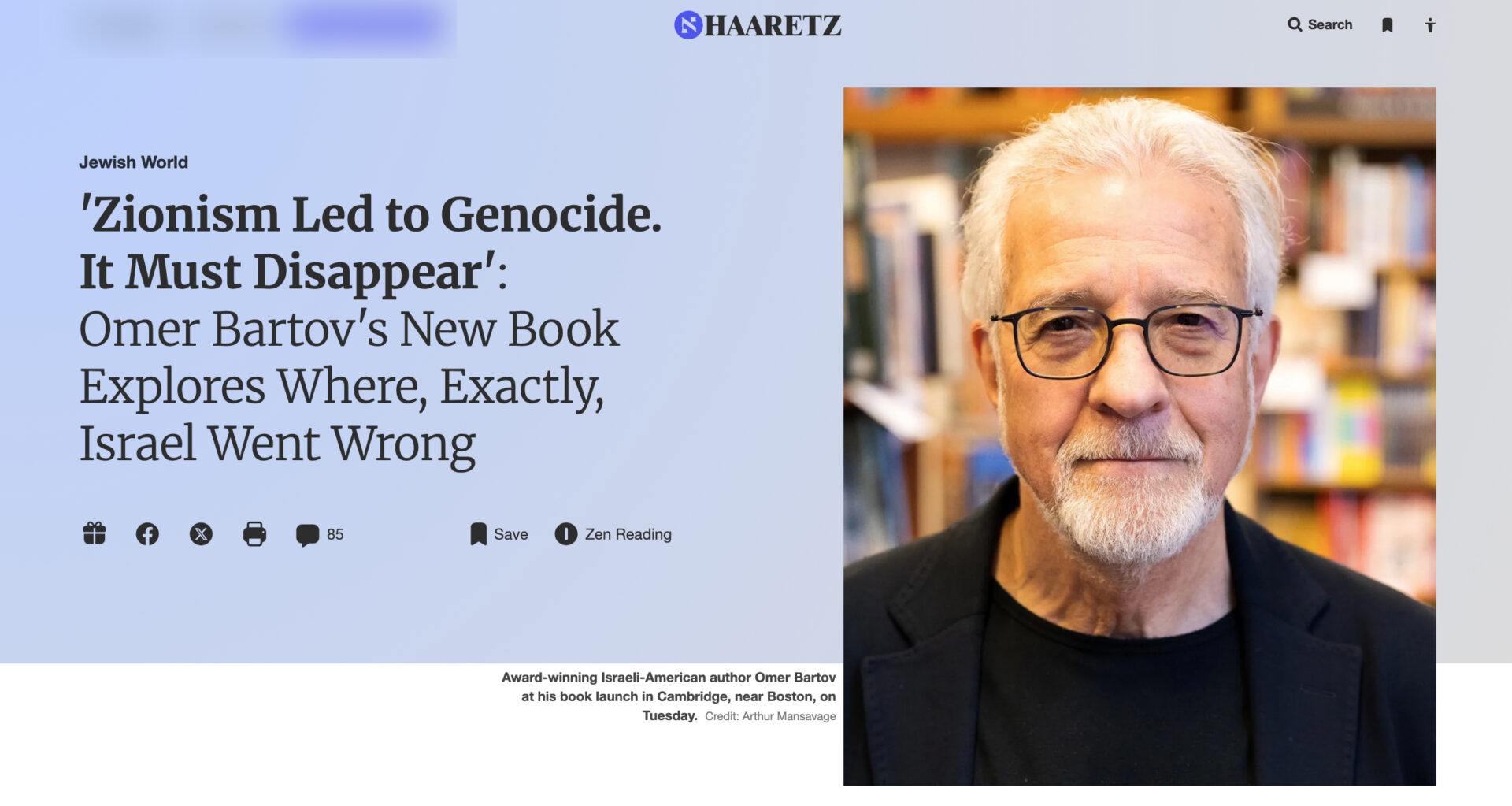Bartov: il sionismo, l’Olocausto e il genocidio di Gaza