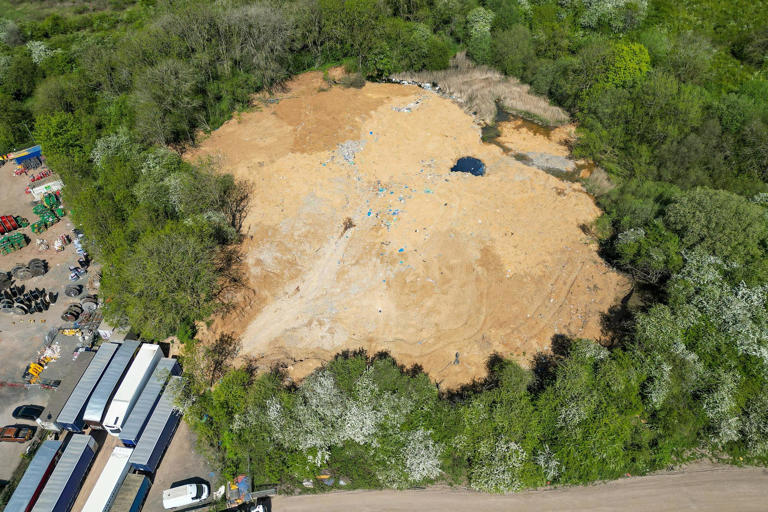 Aerial images show true scale of horror at protected site near Rugby ...